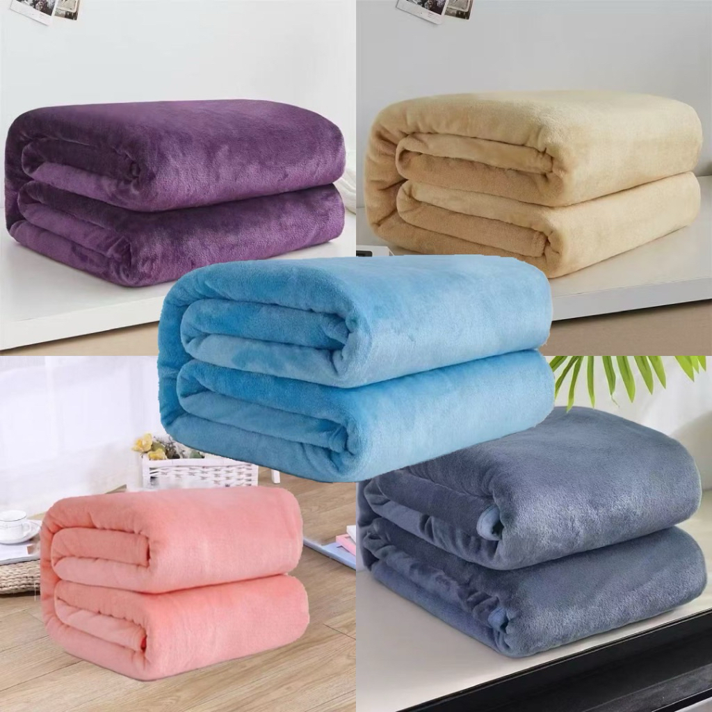 Wool/velvet double layer solid color blanket Ultra soft and silky size ...