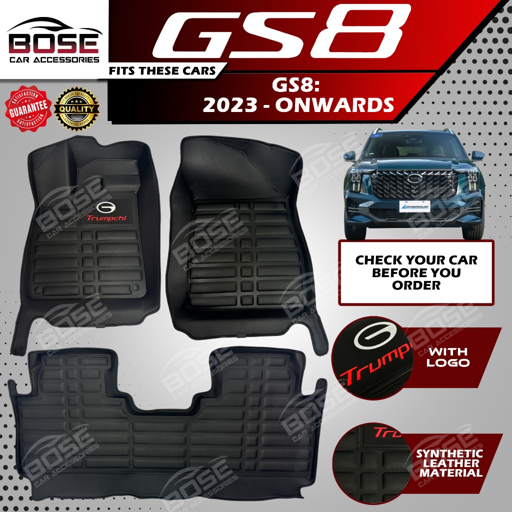 5D Black Deep Dish for GAC GS8 2023 Onwards Deepdish Car Matting Floor ...