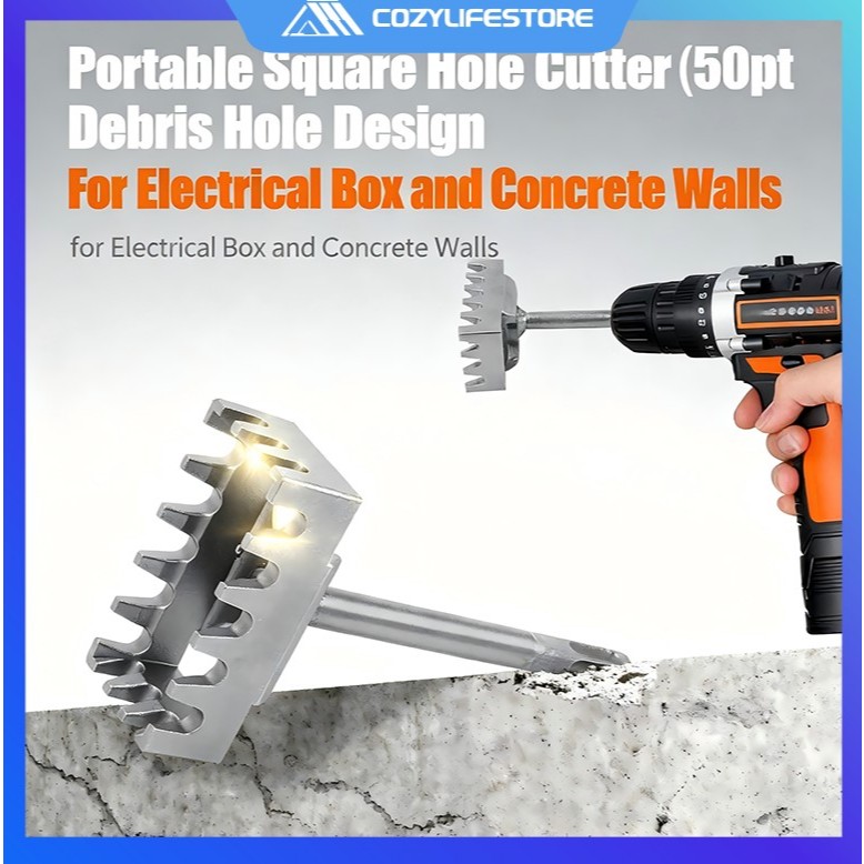 Portable Square Hole Cutter with Debris Hole Design for Electrical Box ...