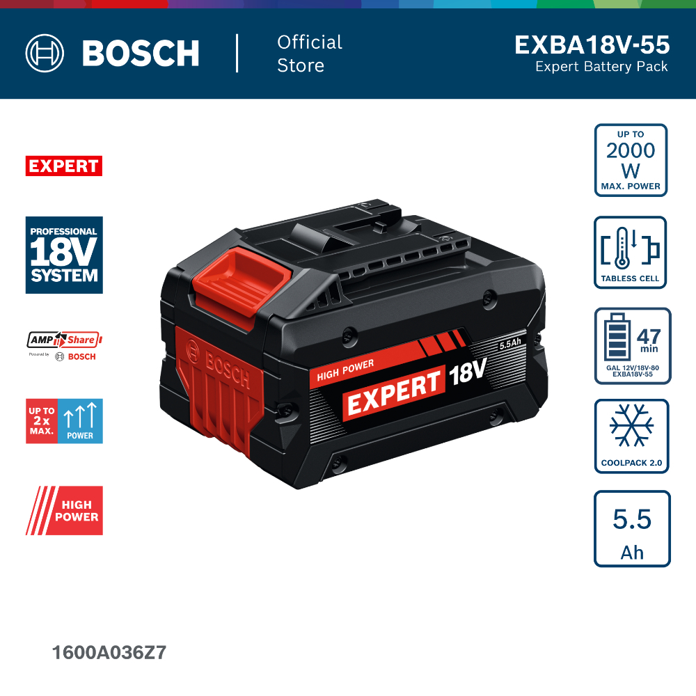 BOSCH EXBA18V-55 EXPERT Battery Pack | Shopee Philippines