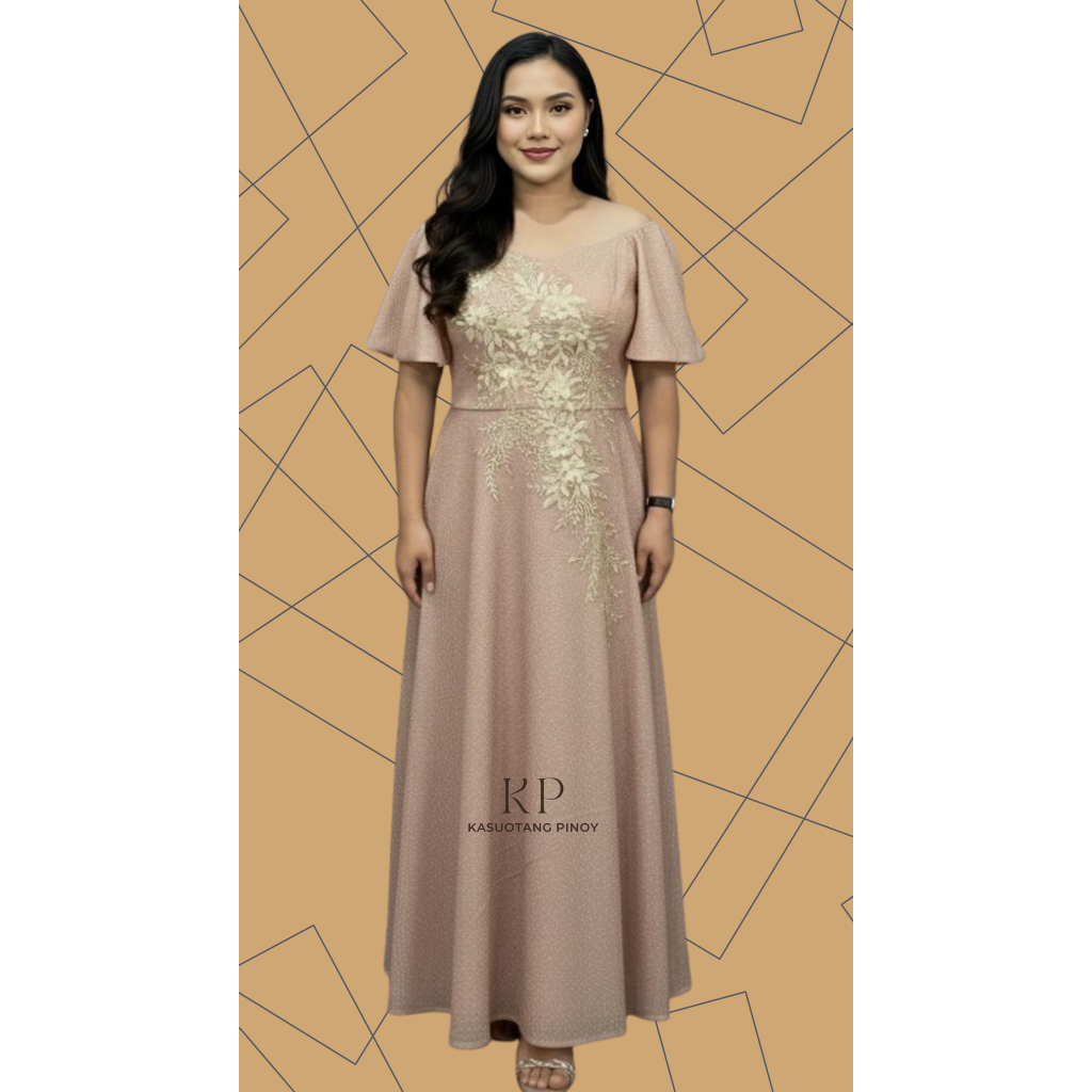 Kasuotang Pinoy-Candy Crush Off Shoulder Mother Dress with Lace ...