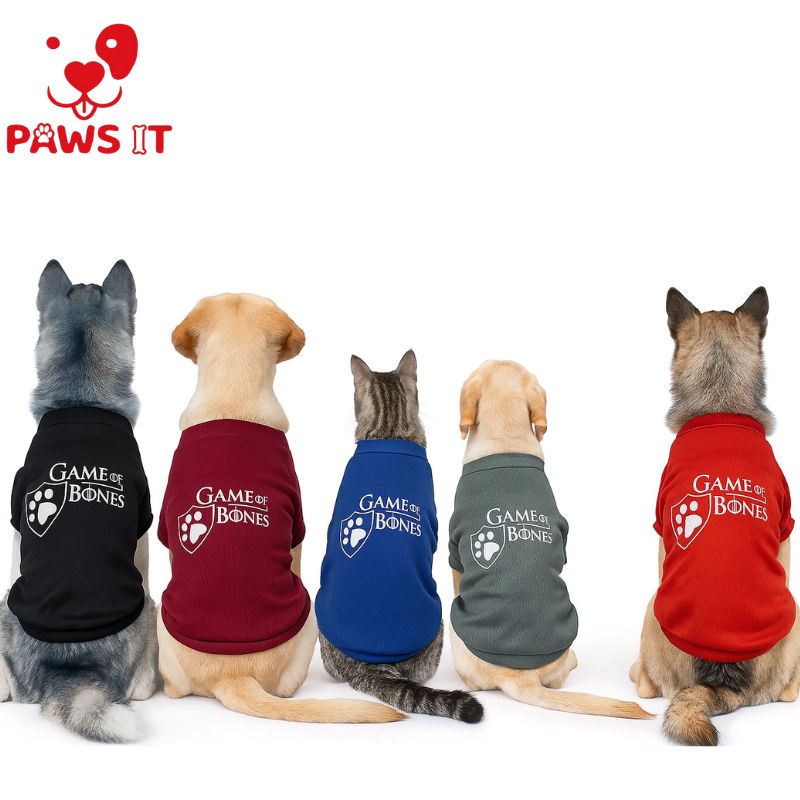 Paws it Dog Cat Clothes Game of Bones Pet Shirt Pet Sando Dog Tank Top ...
