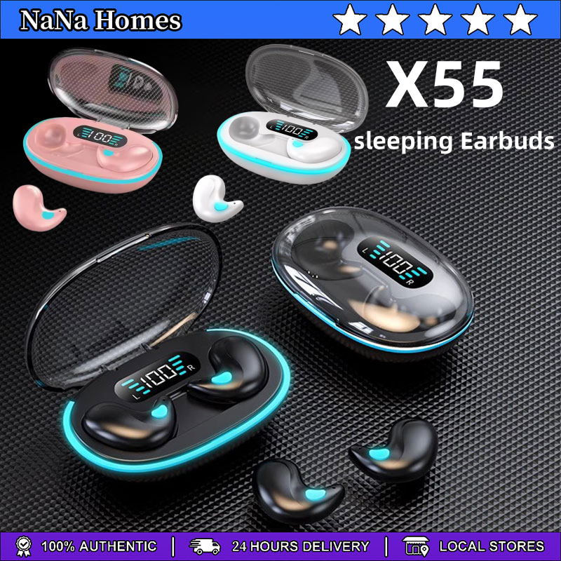 X55 Wireless Sleeping Earbuds – Mini TWS Bluetooth In‑Ear Headphones ...