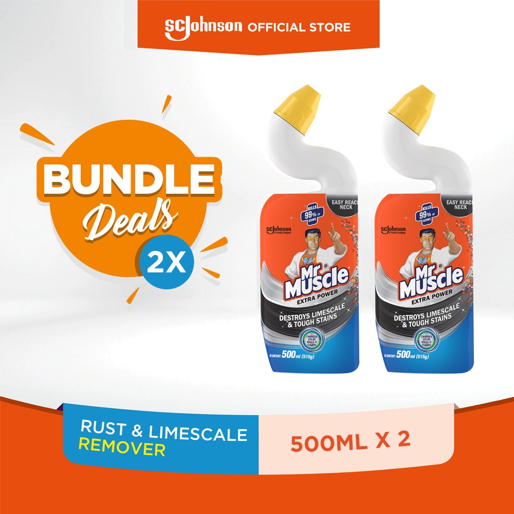 Mr. Muscle Toilet Bowl Cleaner Rust & Limescale Remover - Extra Power 500ml Twin | Shopee ...