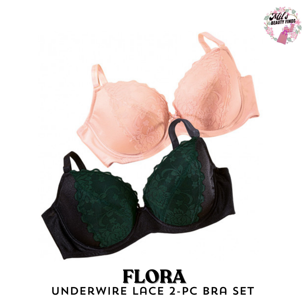 FLORA Underwire Lace 2-pc Bra Set | Shopee Philippines