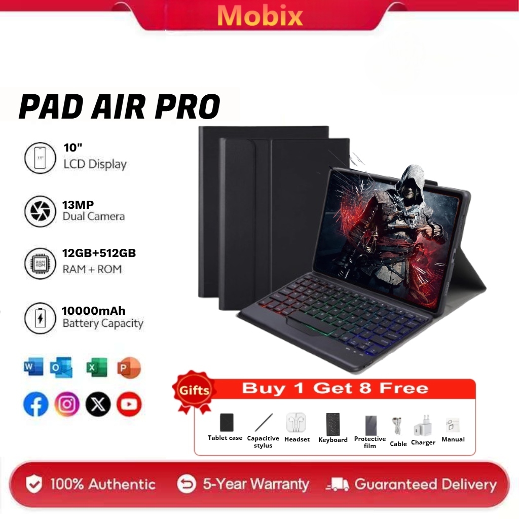 PAD AIR PRO Original Tablets 10.5 Inch 12GB+512GB Android Gaming Tablet ...