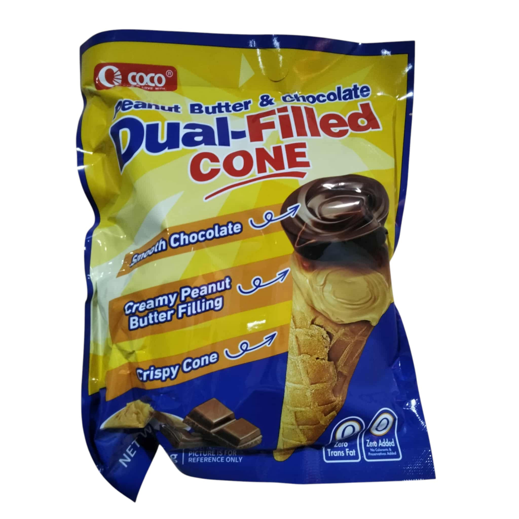 COCO DUAL-FILLED CONE (peanut butter and chocolate) 300g | Shopee ...