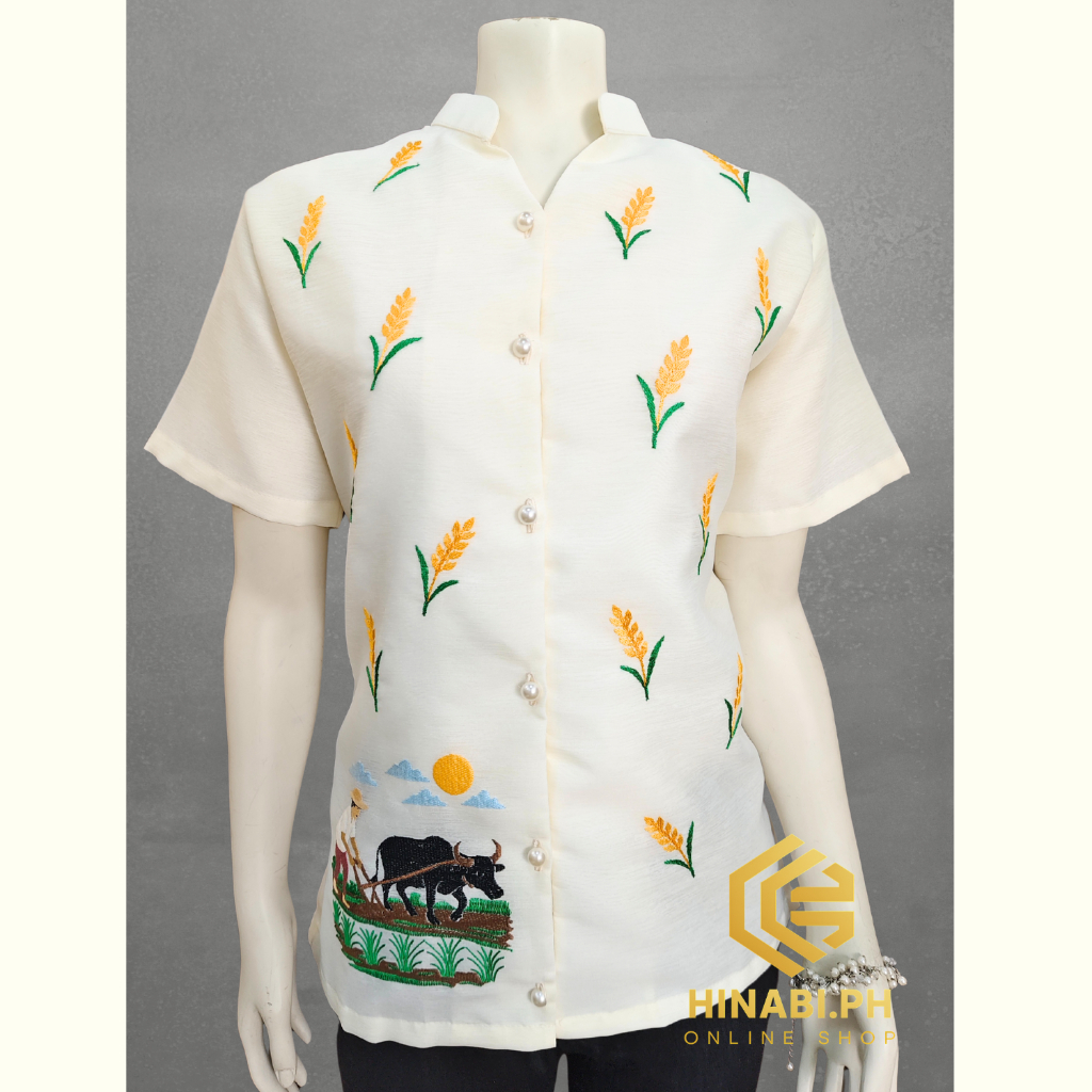 Premium Short Sleeve Ladies Barong, Jusilyn with Double Lining - Palay ...