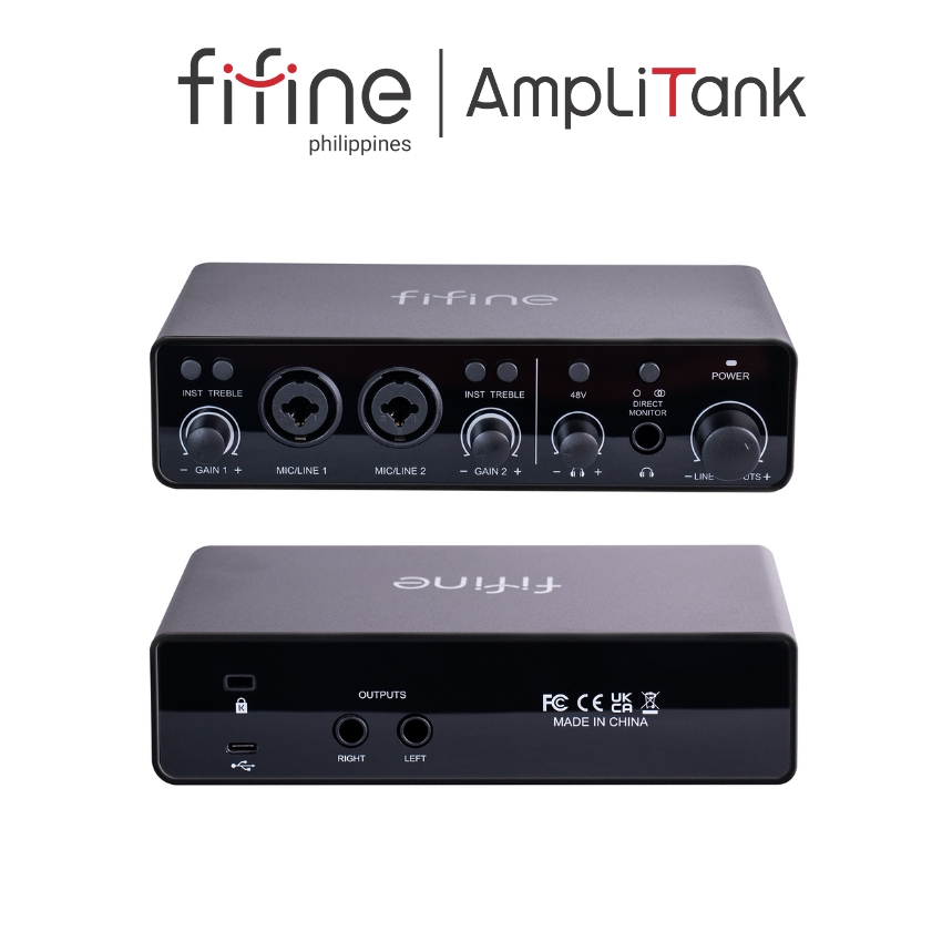 Fifine Ampli3 Type-C Audio Interface 2 Channel USB Treble Sound Card ...
