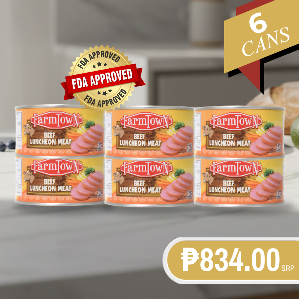 Farmtown Beef Luncheon Meat 340g (Bundle of 6) | Zero Fat | Low Calorie ...