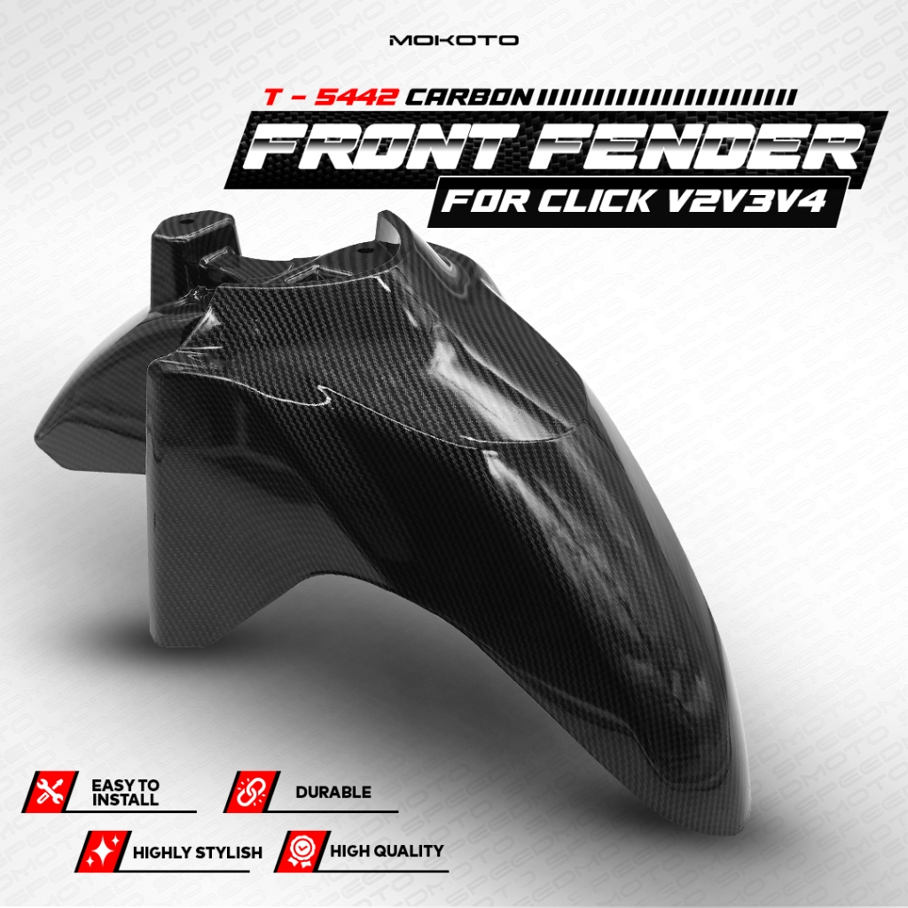 MOKOTO HONDA CLICK V2 FRONT FENDER CARBON / FORGED CARBON FOR HONDA ...