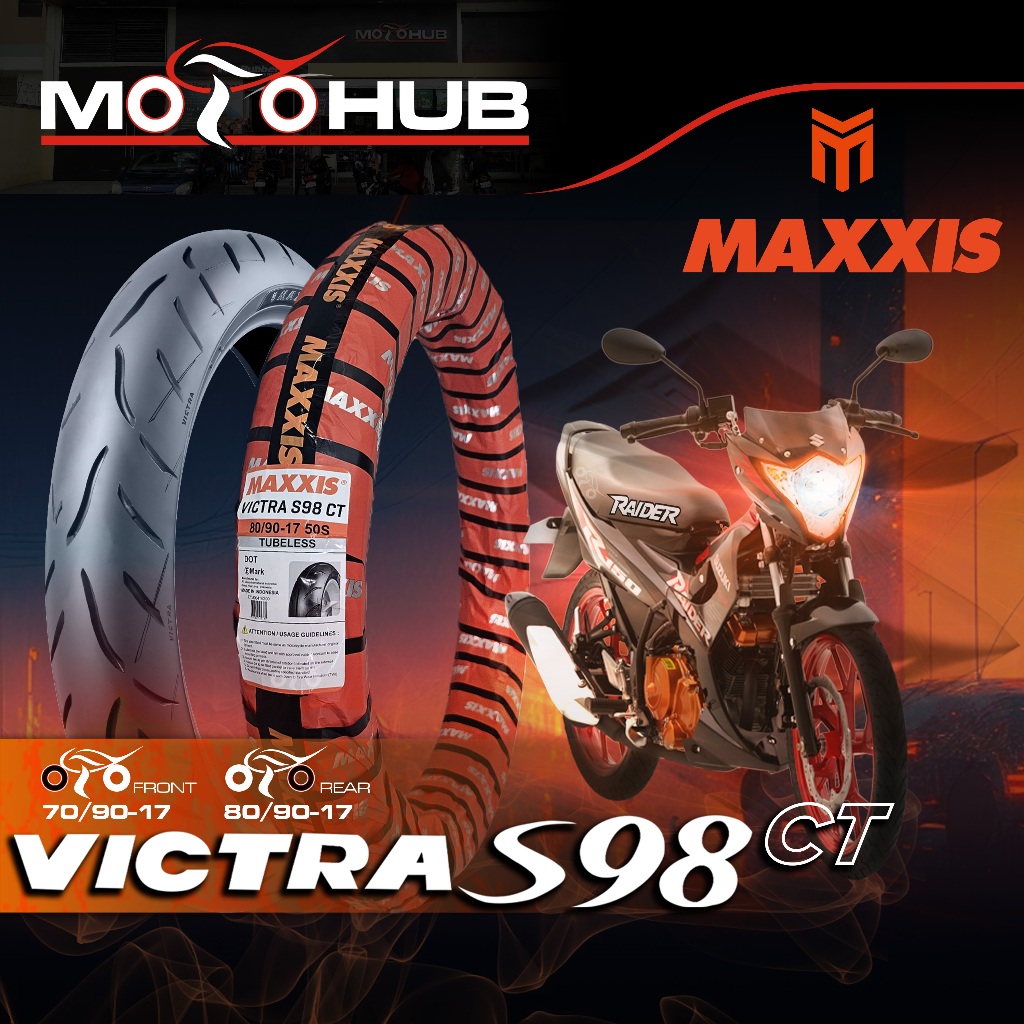 MAXXIS Victra S98 CT Tires for your Raider/Smash/Underbone | 70/90-17 ...