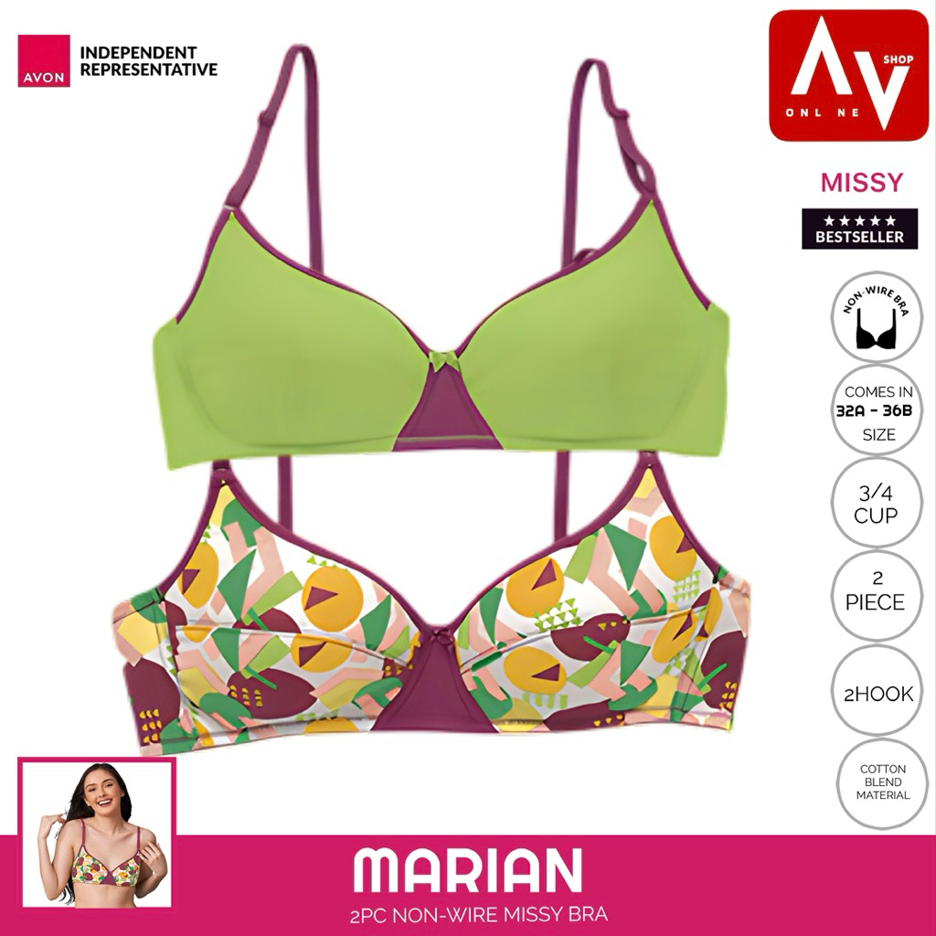 Avon Missy | Marian Non-wire 2pc Bra| 32A - 36B| | Shopee Philippines