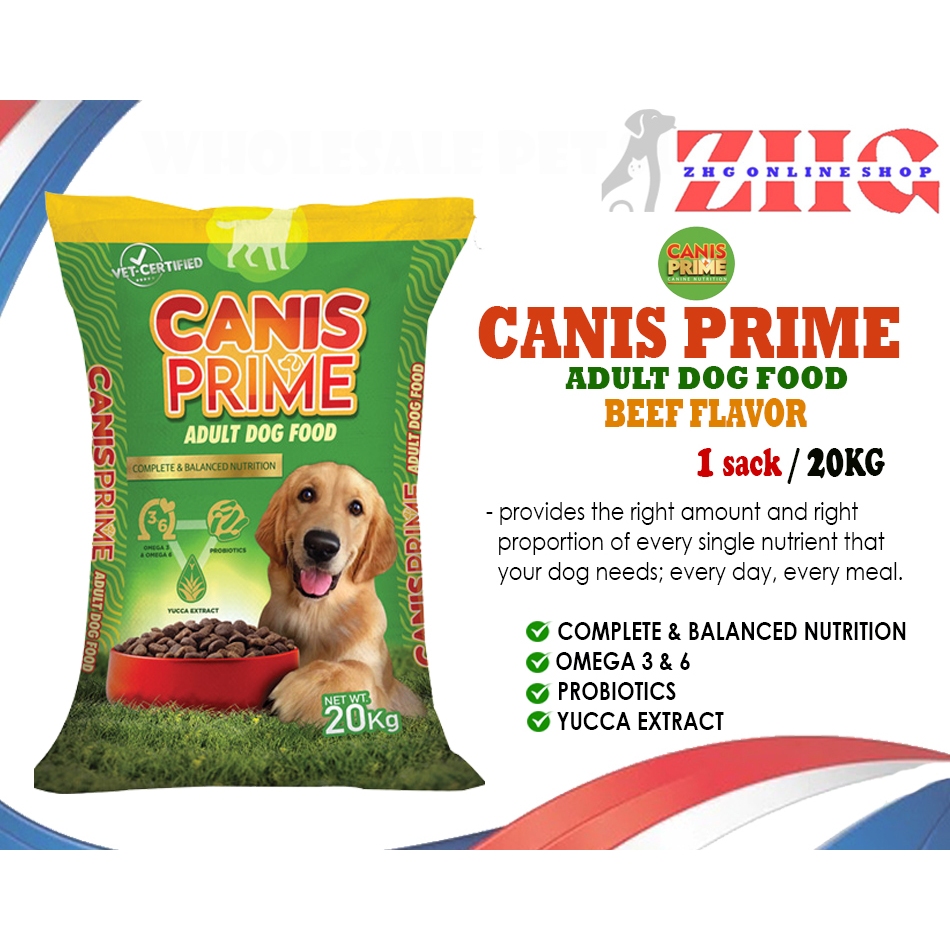 ZHG. CANIS PRIME ADULT Dog Food - Beef Flavor | 20kg (1sack) | Shopee ...