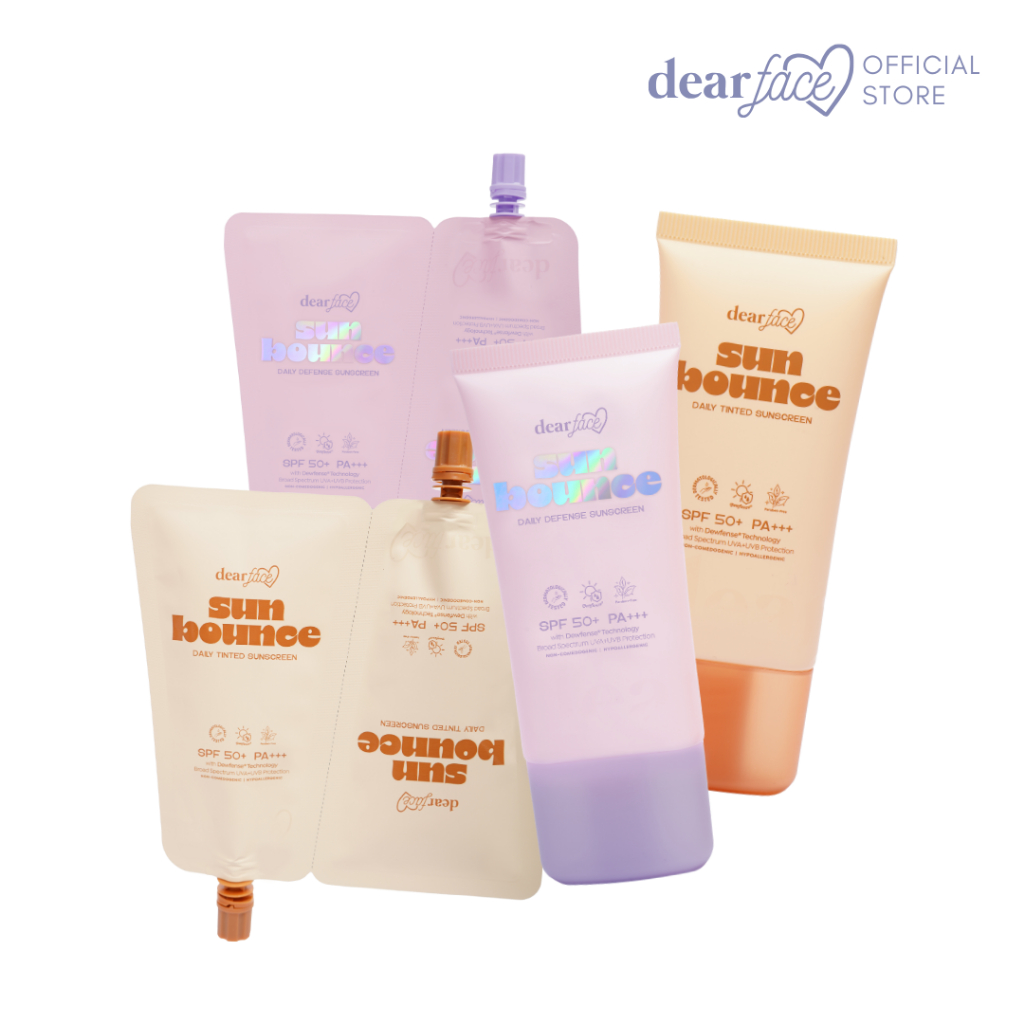 DEAR FACE Sunbounce Daily Tinted & Daily Defense Sunscreen 50mL | SPF ...