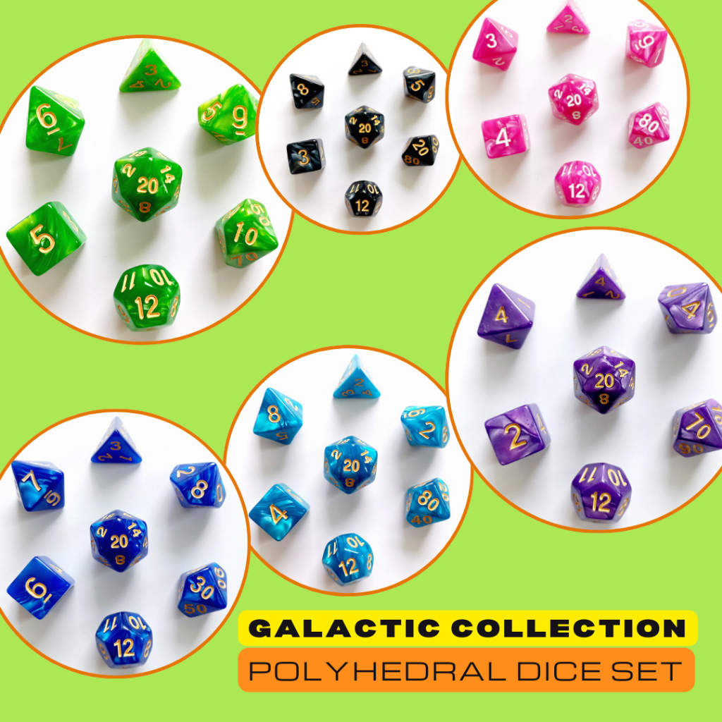 7pcs. Galactic Polyhedral Dice Set (Sold per set) | Shopee Philippines