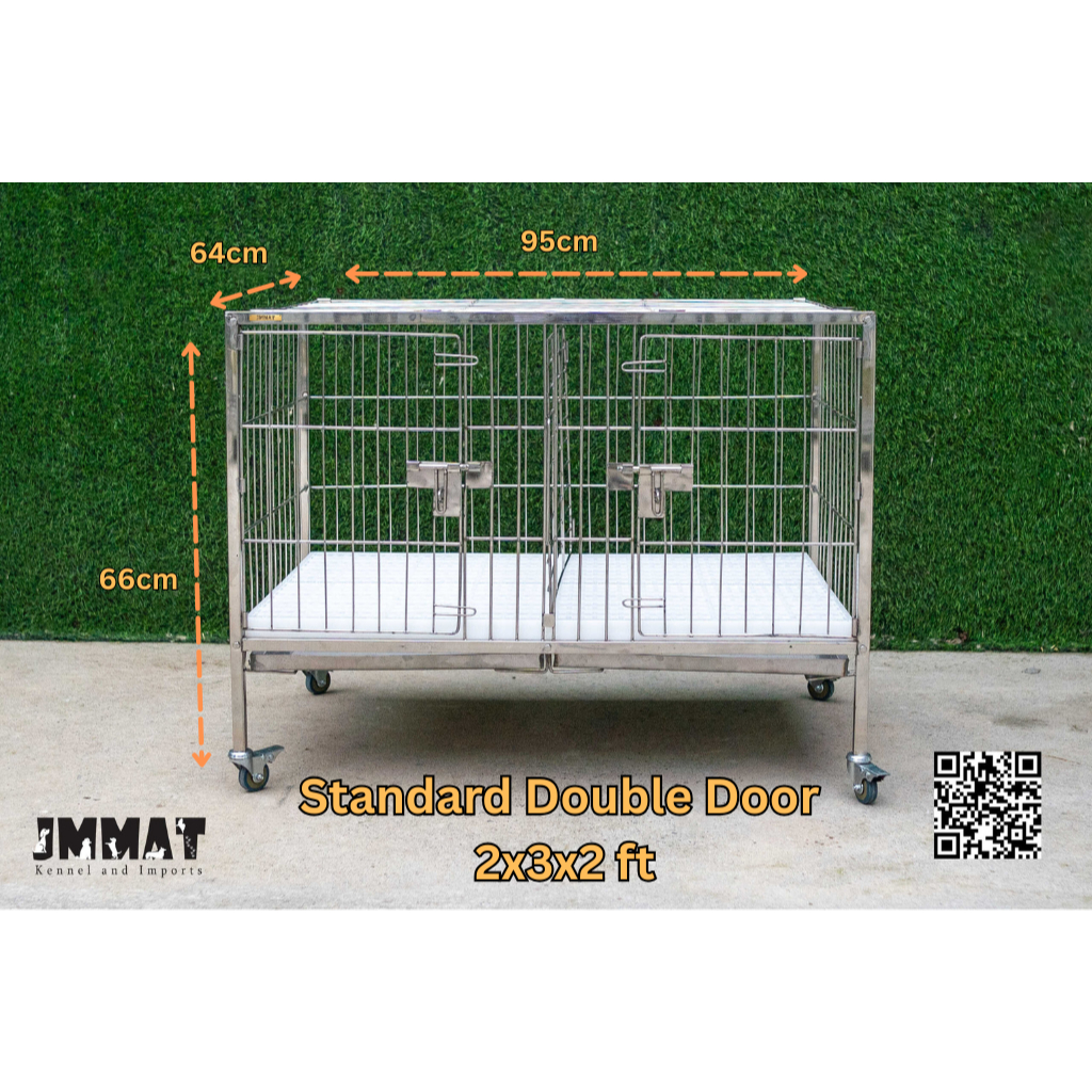 2x3x2 ft - Standard Double Door 304 Stainless-Steel Heavy-Duty Cage ...