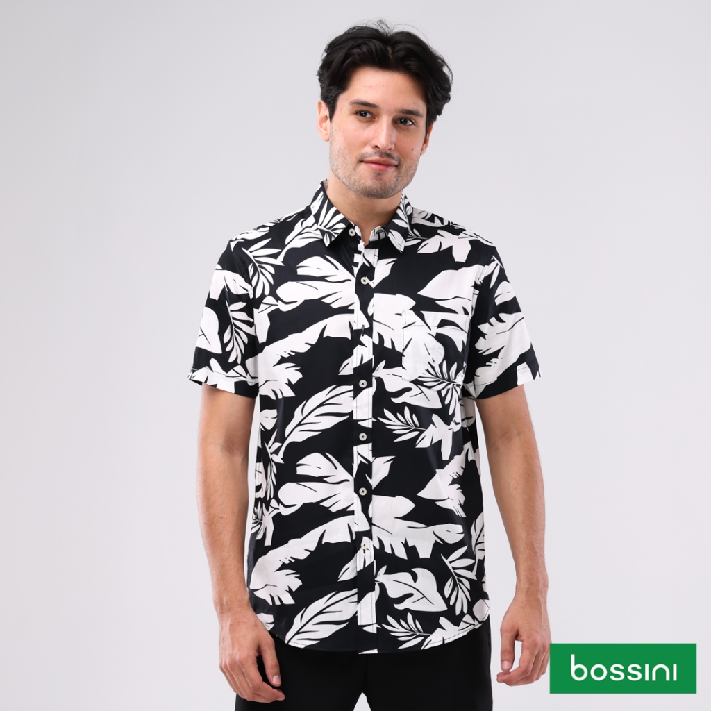 Bossini Woven Printed Poplin Short Sleeve Polo BMT06-0356 | Shopee ...