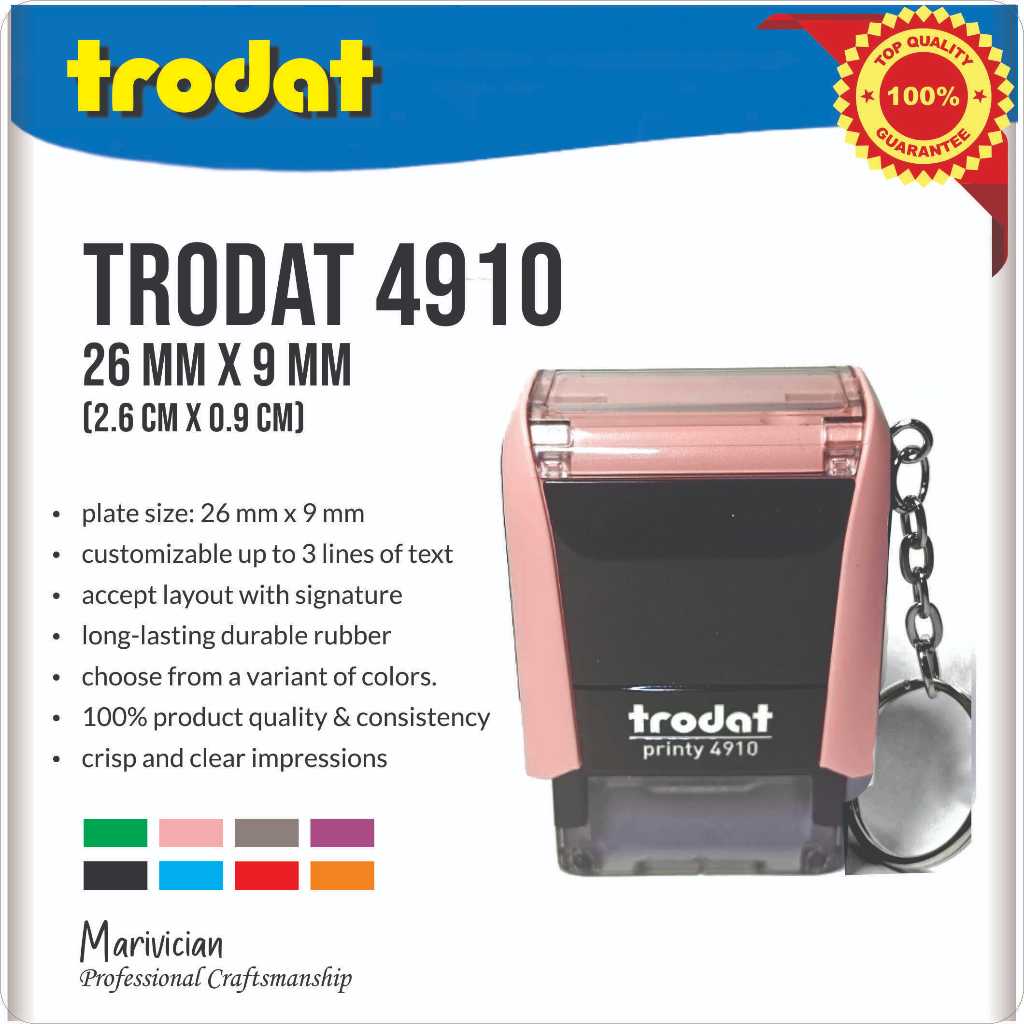 TRODAT 4910 Stamp Pastel Personalized Self-inking with durable Name ...