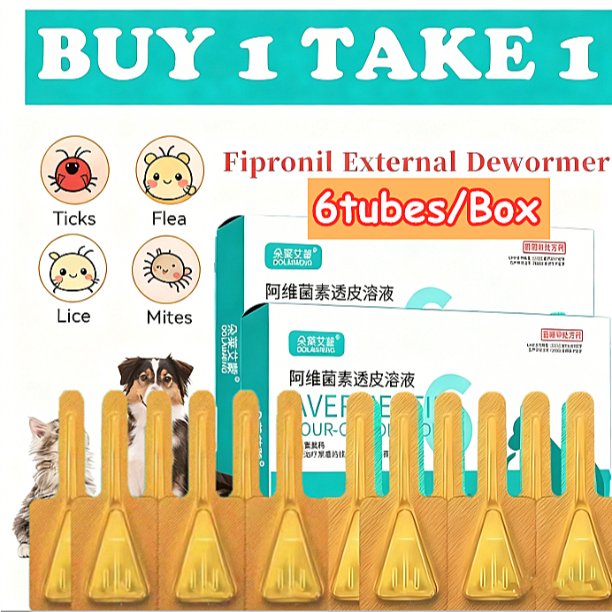 6TUBES/BOX Anti Tick And Flea For Dog&Cat Deworming Garapata Remover ...