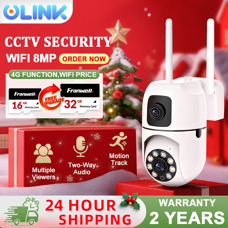 V380 Dual Lens CCTV Camera 8MP IP Security No WIFI Needed Outdoor Full ...