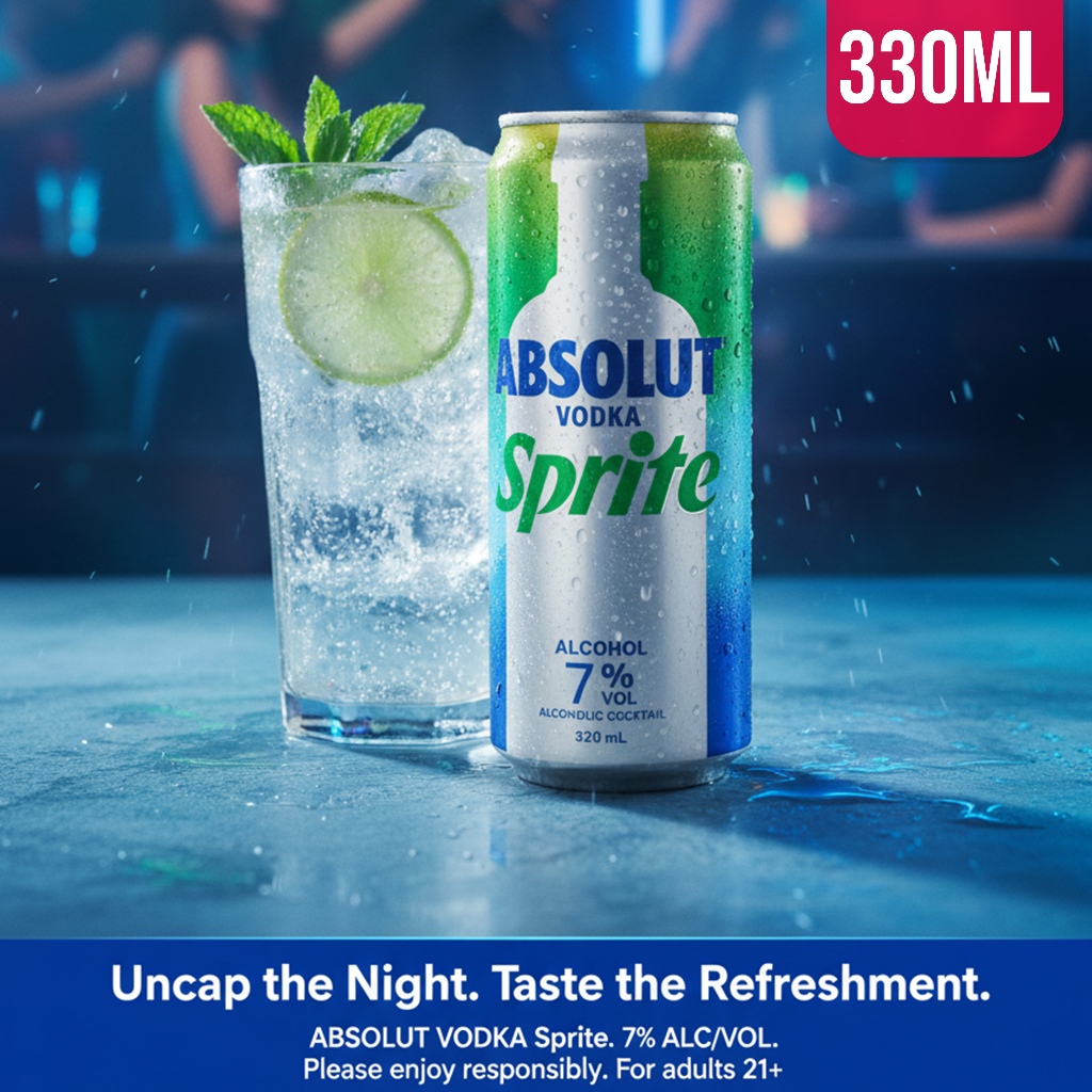 Absolute Vodka Sprite in Can 330ml | Shopee Philippines