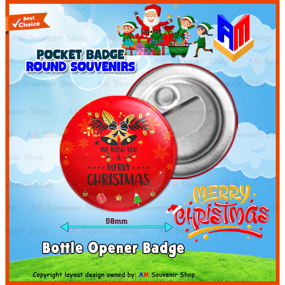 Merry Christmas Happy Holidays / Pocket Mirror / Giveaways Souvenir ...