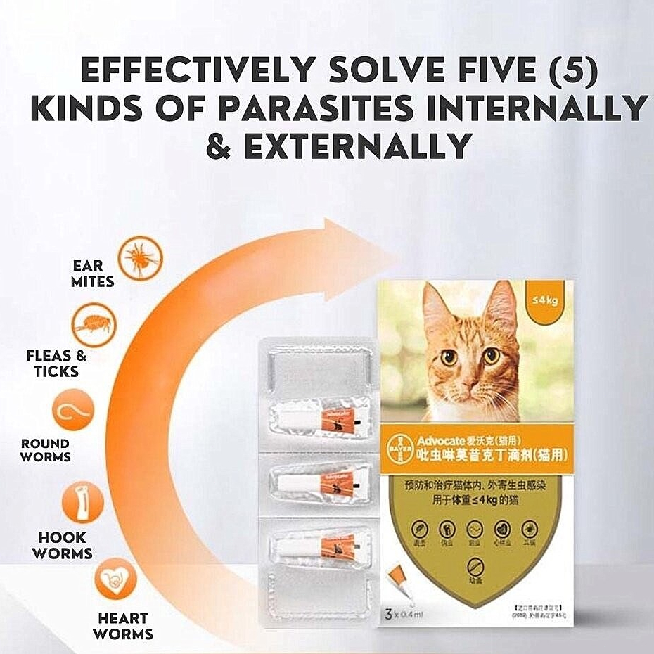 Advocate For Cats Anti-Tick and Flea Deworming Up To 4kg，Single sale ...