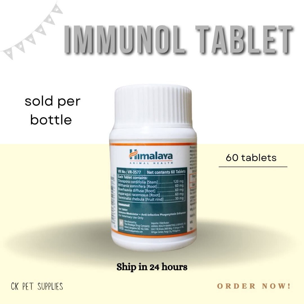 Himalaya Immunol Tablet for dogs and cats (60 tabs) CKP | Shopee ...