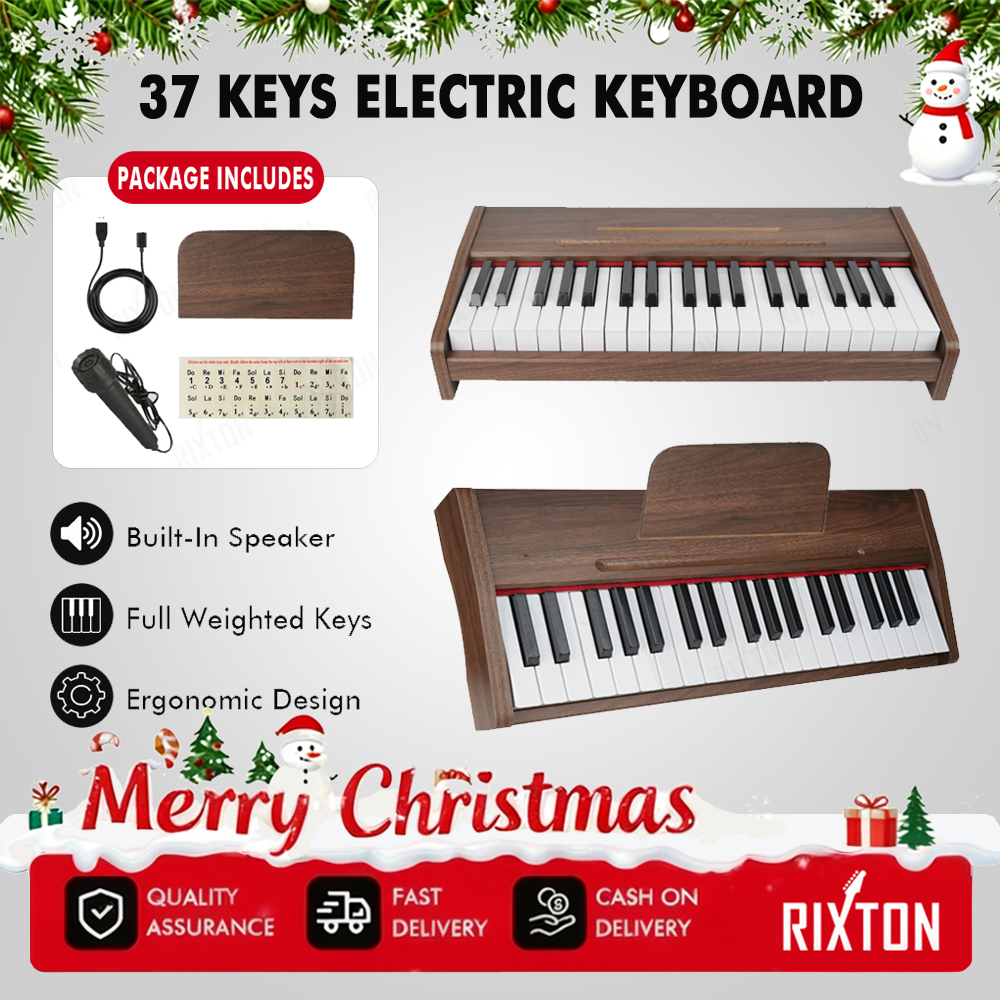 Rixton 37 Keys Digital Wood Piano Real Keyboards Semi Weighted Keys ...