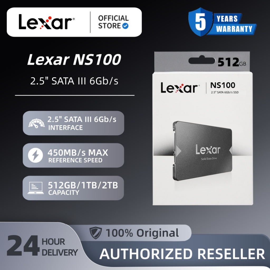 Lexar NS100 SSD 512GB 1TB 2.5” SATAIII 6Gb/s SSD Internal Solid State ...