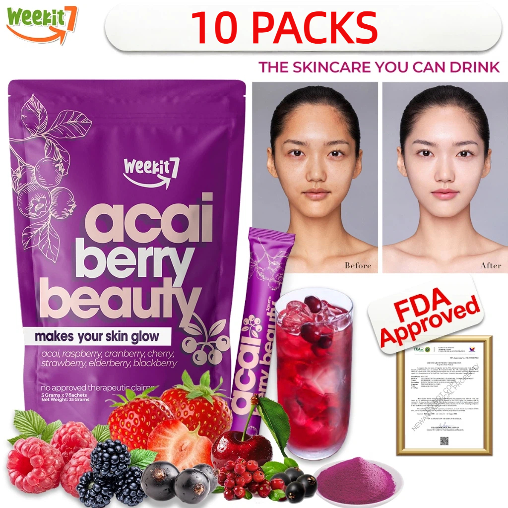 【FDA Approved】Weekit7 Acai Berry Powder Beauty Drink Glowming Dietary ...