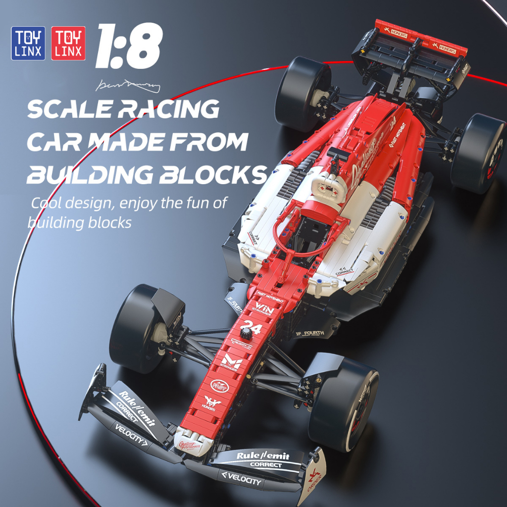 1:8 Scale Building Block Racing Car Toy, F1 Racing Car Building Block ...