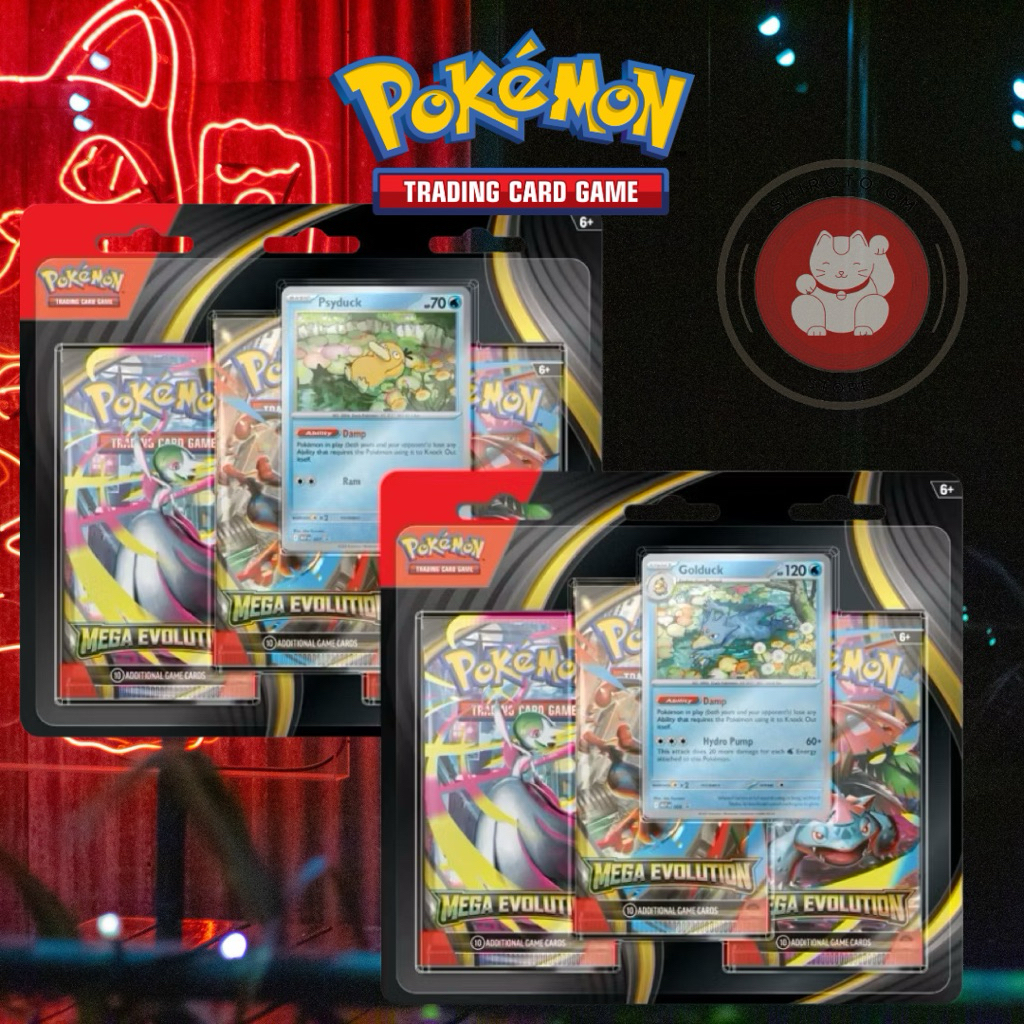 Pokemon TCG: Psyduck & Golduck 3-Pack Blister ME: Mega Evolution ...