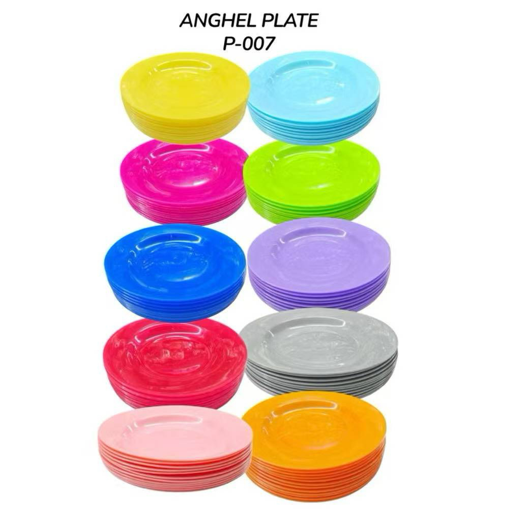 12 high quality round plastic dinner plates, perfect for family snack ...