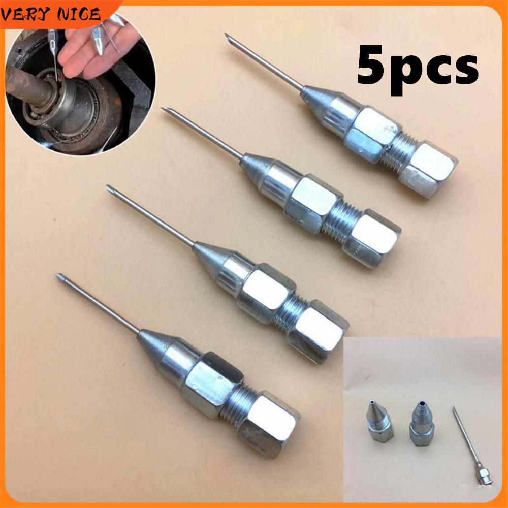 5Pcs Steel Needle Nose Grease Gun Head Nozzle Adaptor 70mm Needle Nose ...