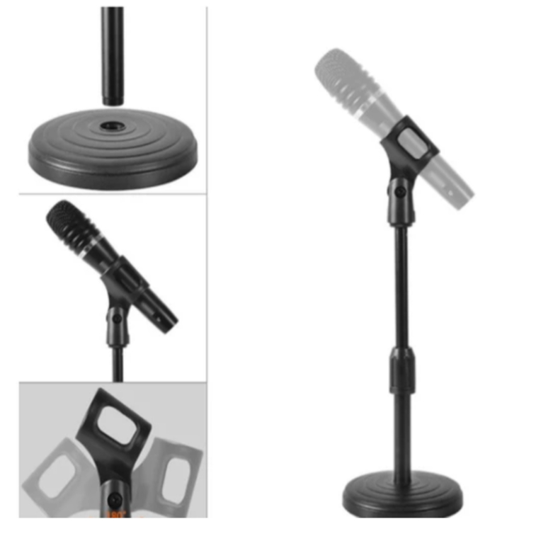 Mic Stand Desktop Microphone Stand Adjustable Height Mic Holder Oval ...