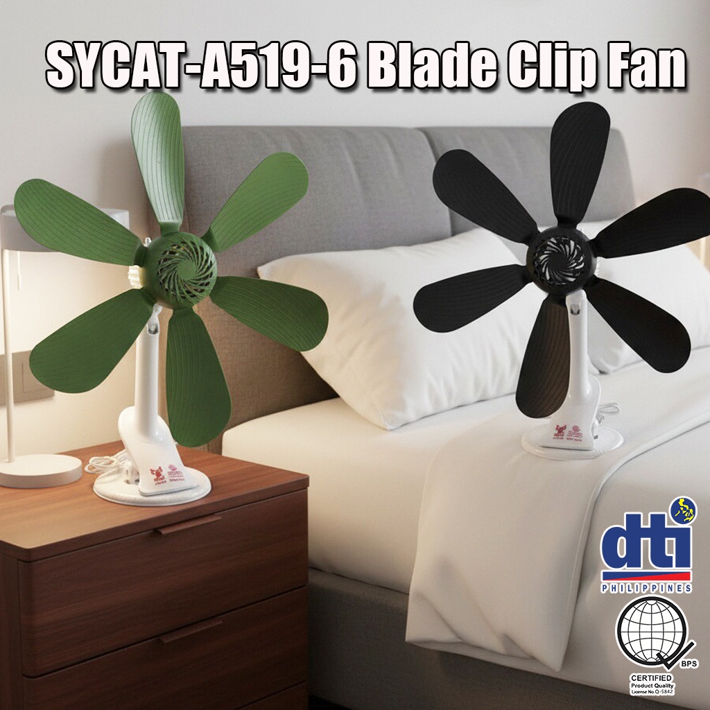 SYCAT-A519-6 Blade Big Clip Fan Large Clip Fan Desk Fan 6 Blade ...