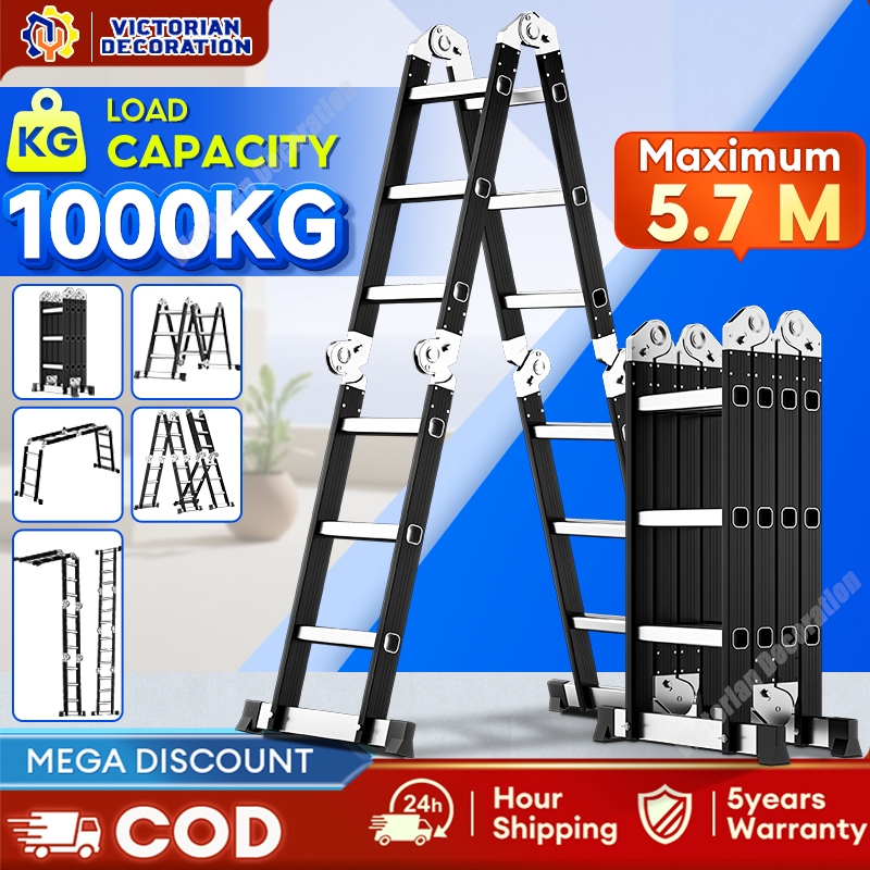 Ladder foldable aluminum heavy duty Multi Purpose heavy duty foldable ...