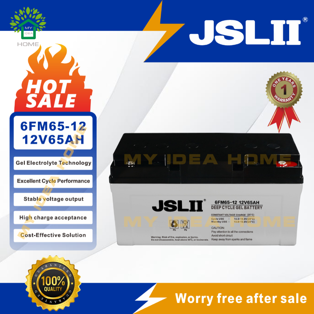 JSL II Brand TRUE GEL Battery 12V 65AH For Solar System Rechargeable ...