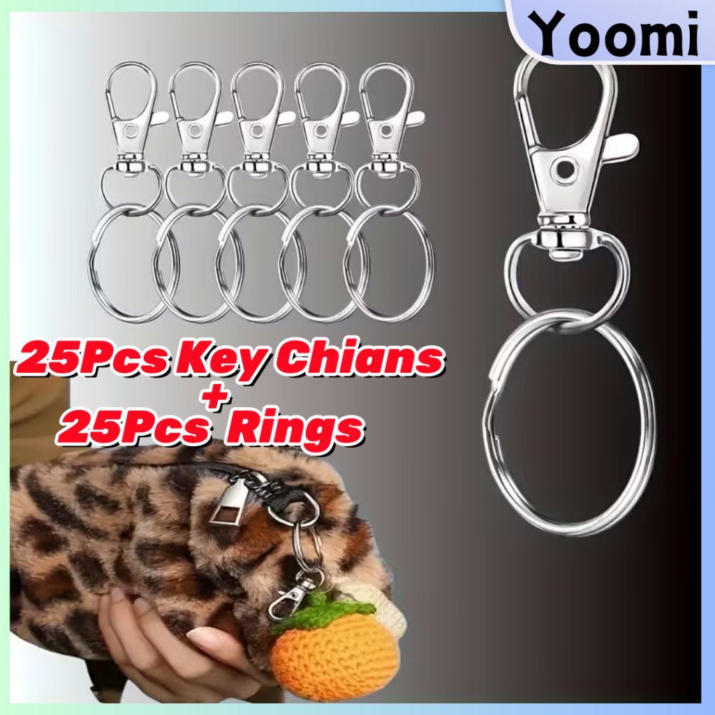 50Pcs Key Chain Hooks with Key Rings Lobster Claw Clasps for Keychain ...