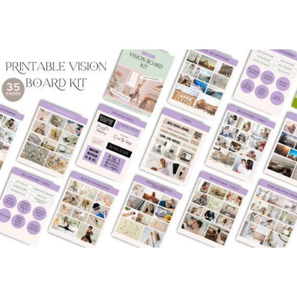 2026 Digital Planner, 2026 Vision Board Printable Kit - Goal Setting ...