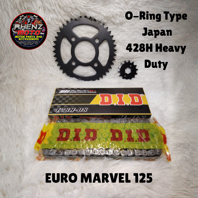 EURO MARVEL 125 RUSTPROOF HYBRID TYPE SNBN SPROCKET SET W/ DID JAPAN ...