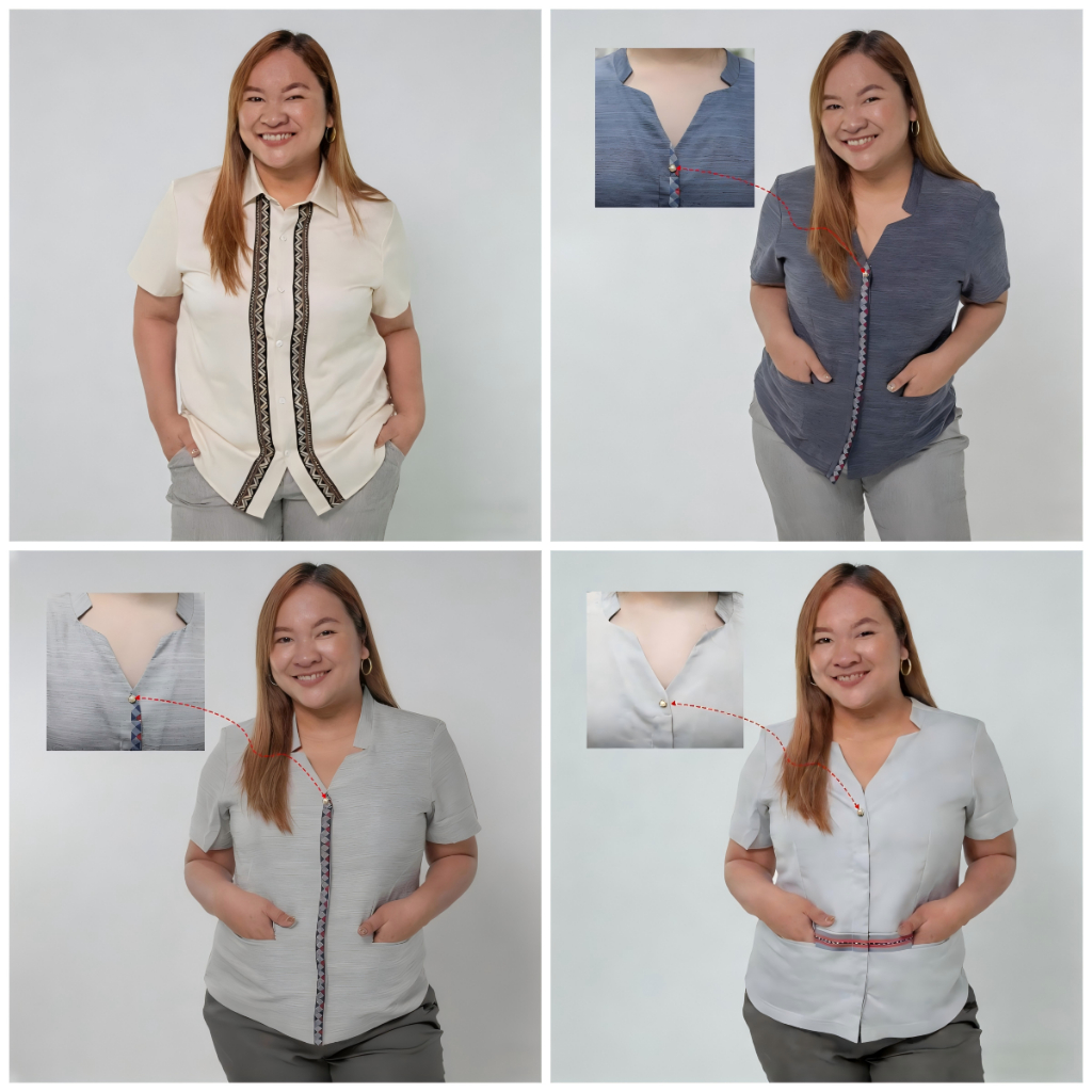 2026 New Monday-Thursday Ladies deped Teacher Shirt Uniform Barong ...