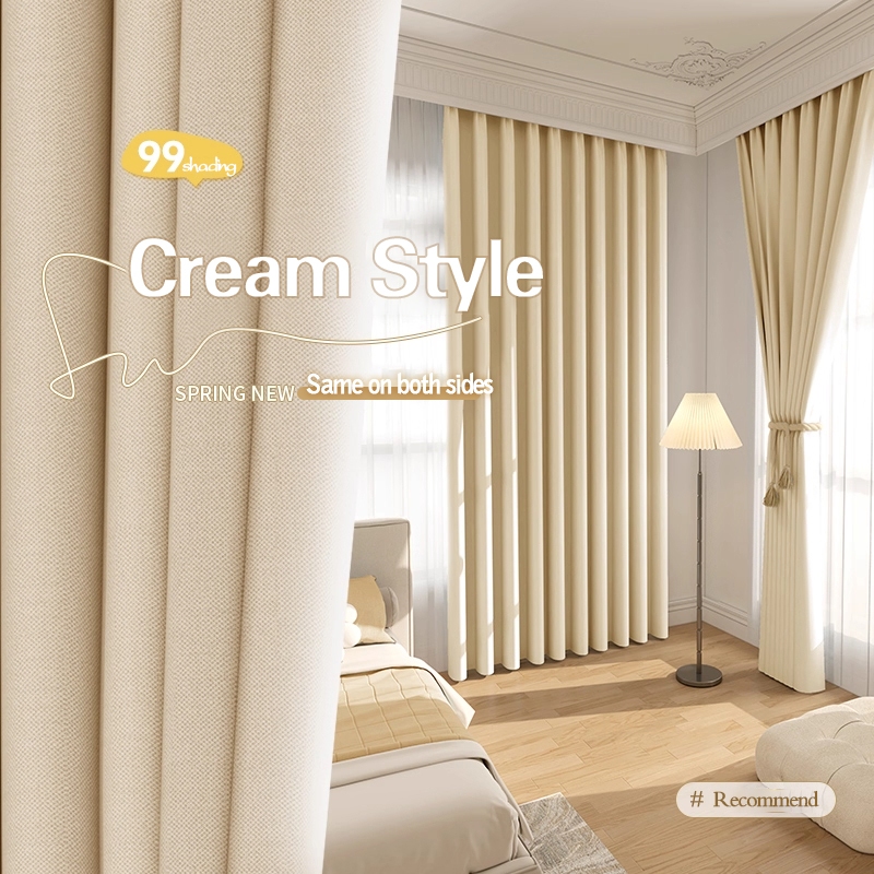 Cream Aesthetic Blackout Curtain Sale for Window Living room Bedroom ...