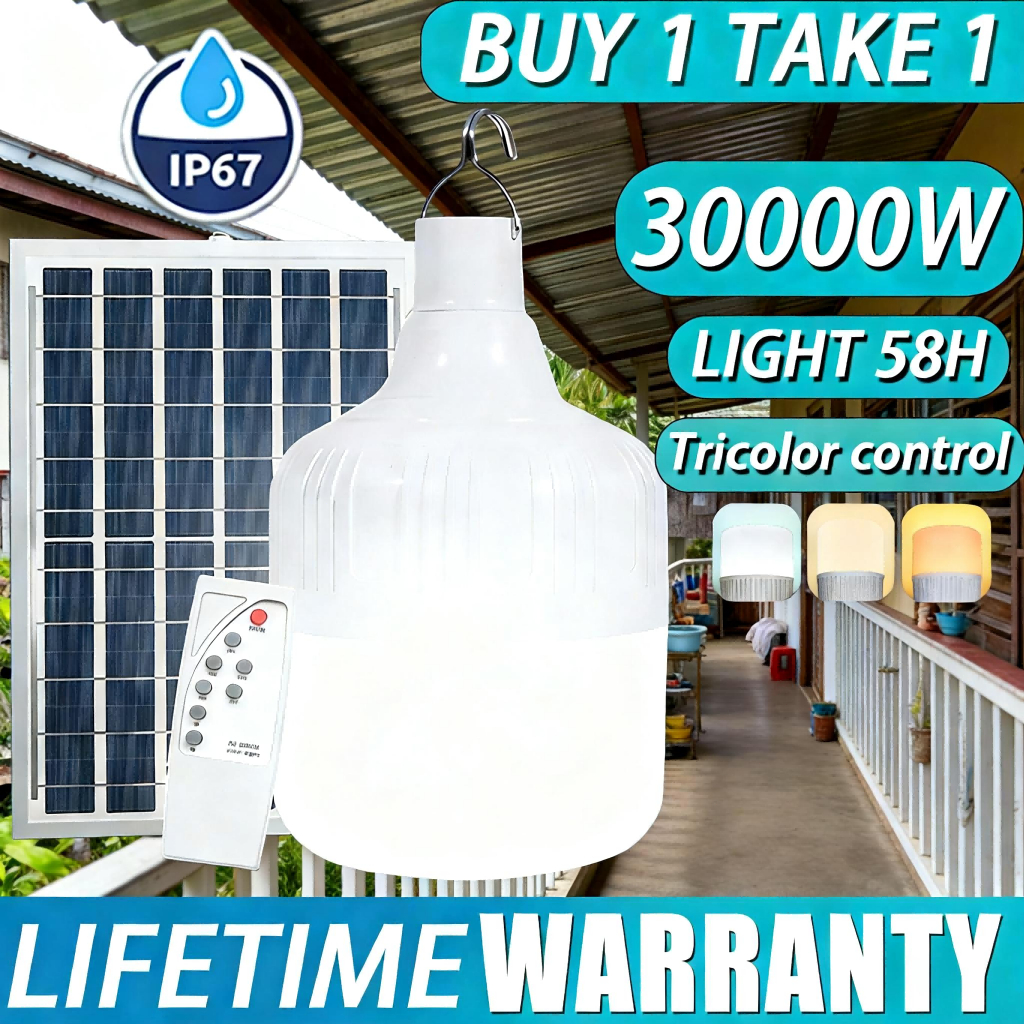 Solar light bulb light Solar light outdoor waterproof ip67 tri color ...