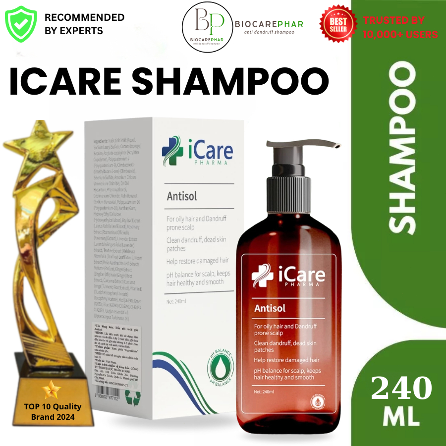 ICARE Antisol Shampoo - The Best Solution for Patchy Dandruff, Itchy ...