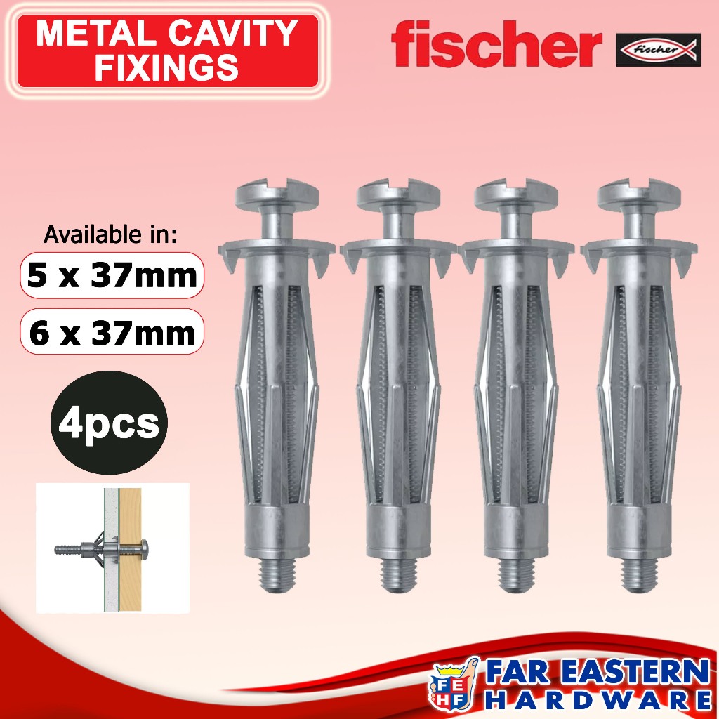 FISCHER Metal Cavity Fixings with Screw SB-Card HM 5 x 37mm | 6 x 37mm ...