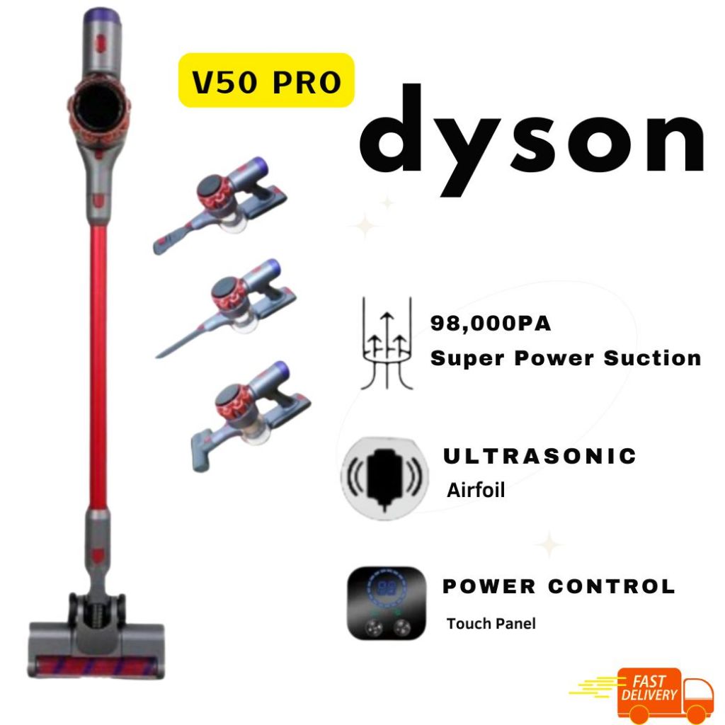 V50 PRO Cordless Vacuum Cleaner HYPER High Suction LED Display OLED ...