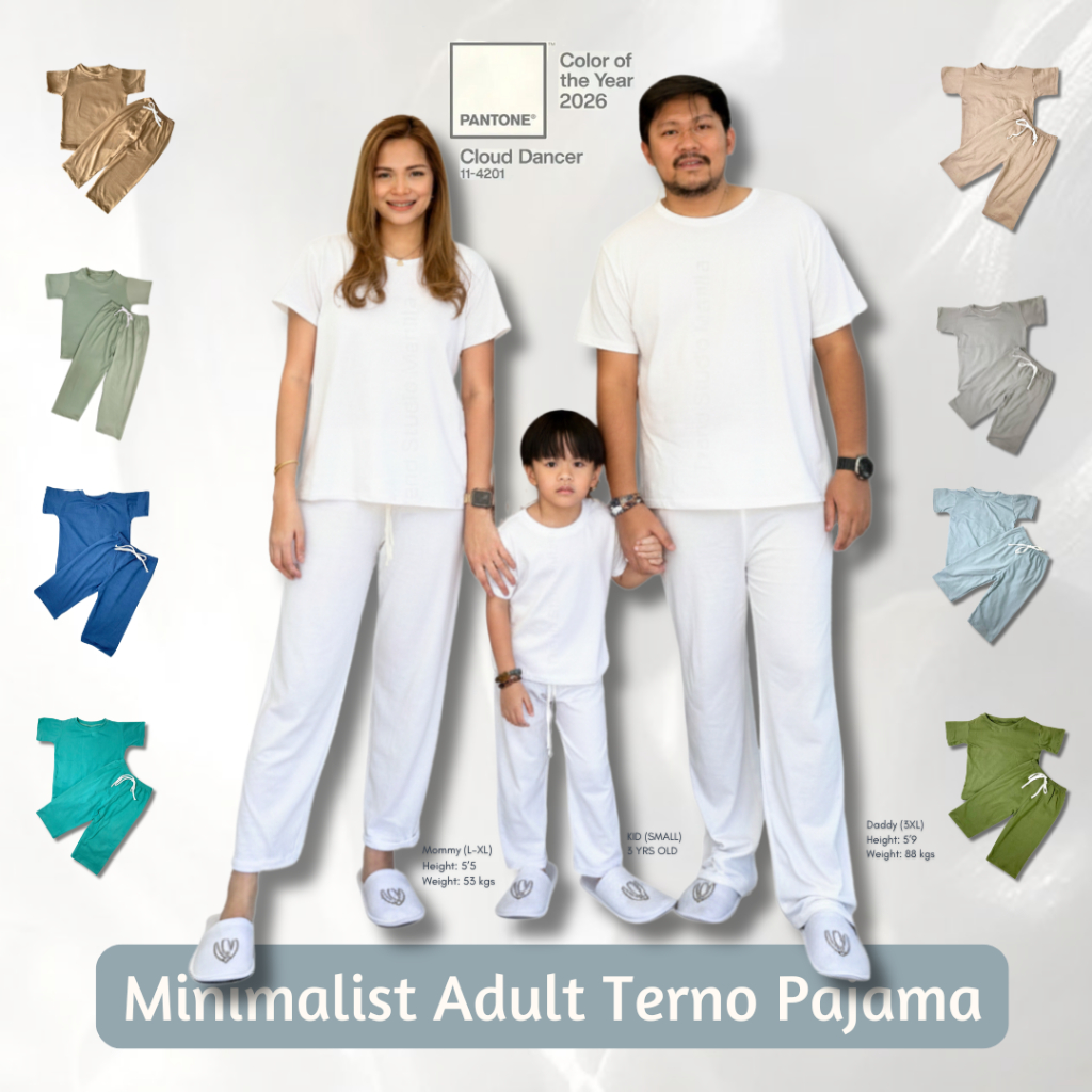 Plain Adult Terno Pajama family in neutral, pastel / Christmas New Year ...